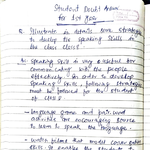 Student doubt first year. - English - Notes - Teachmint