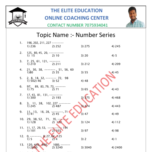 Number Series.pdf - Arithematic - Notes - Teachmint