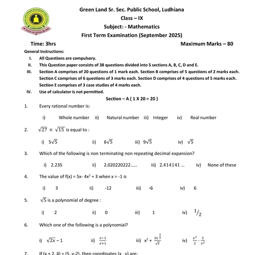 Maths paper.pdf - Maths - Notes - Teachmint