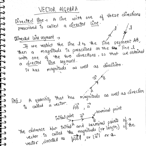 vector algebra notes.pdf - Maths - Notes - Teachmint