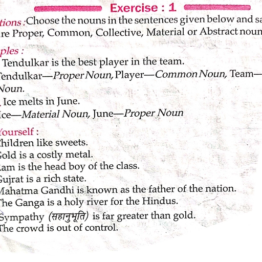 Noun Practice - Maths - Assignment - Teachmint
