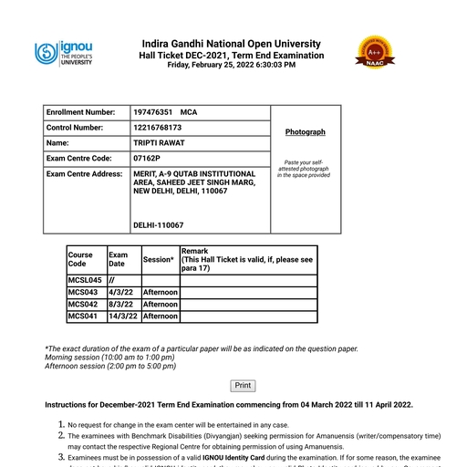 Hall Ticket.PDF.pdf - Maths - Free PDF Download 2026
