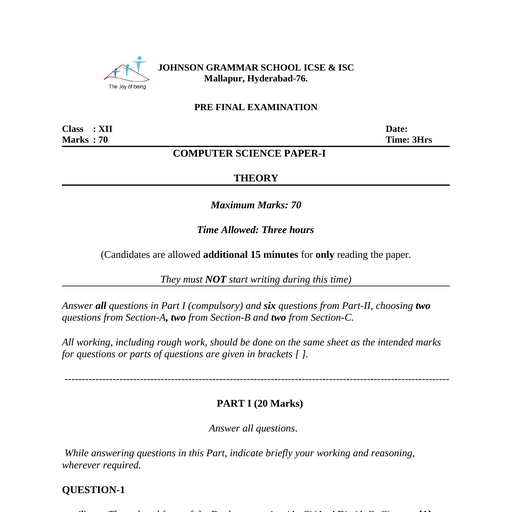 prefinal-1-2022.docx - COMPUTER SC. - Notes - Teachmint