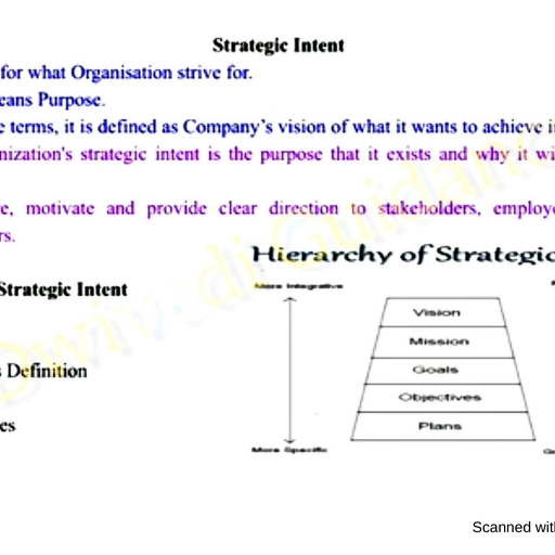 Strategic Intent.pdf - Strategic management - Notes - Teachmint
