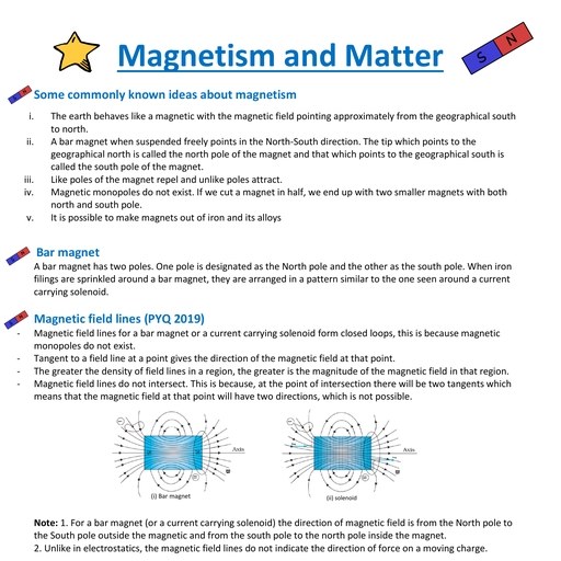 Magnetism-and-Matter-Note - Physics - Notes - Teachmint