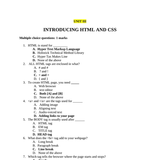 Assignment 3 -Unit 3 - Internet Basics&WebDesign - Assignment - Teachmint